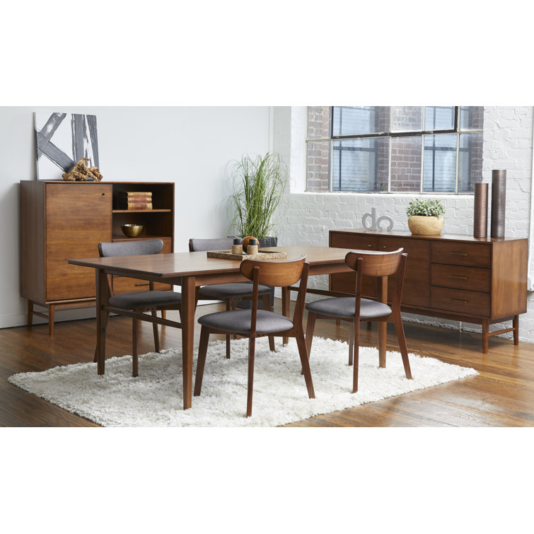 AllModern Reginald Walnut Solid Wood Dining Set | Wayfair
